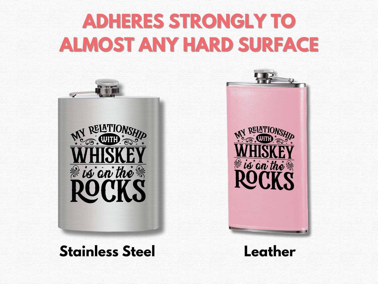 UV DTF Hip Flask Decals 3D UVDTF Liquor Stickers for 6oz, 8oz and 12oz ...