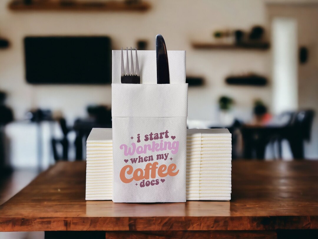 Coffee Quotes Printed Linen Feel Napkins Durable and Absorbent Napkins ...