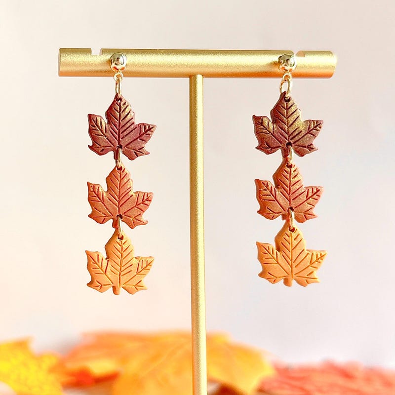 Autumn Leaf Earrings - Etsy