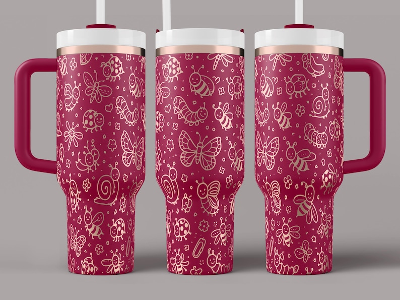 Bugs, Bees, Butterflies Tumbler Wrap SVG | 40oz Laser File - Etsy