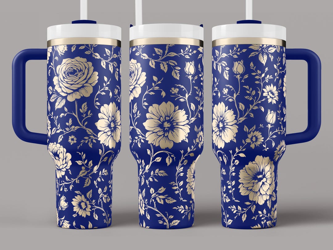 Floral Rose Vine Tumbler Wrap Laser SVG - 40oz Tumbler File (digital ...