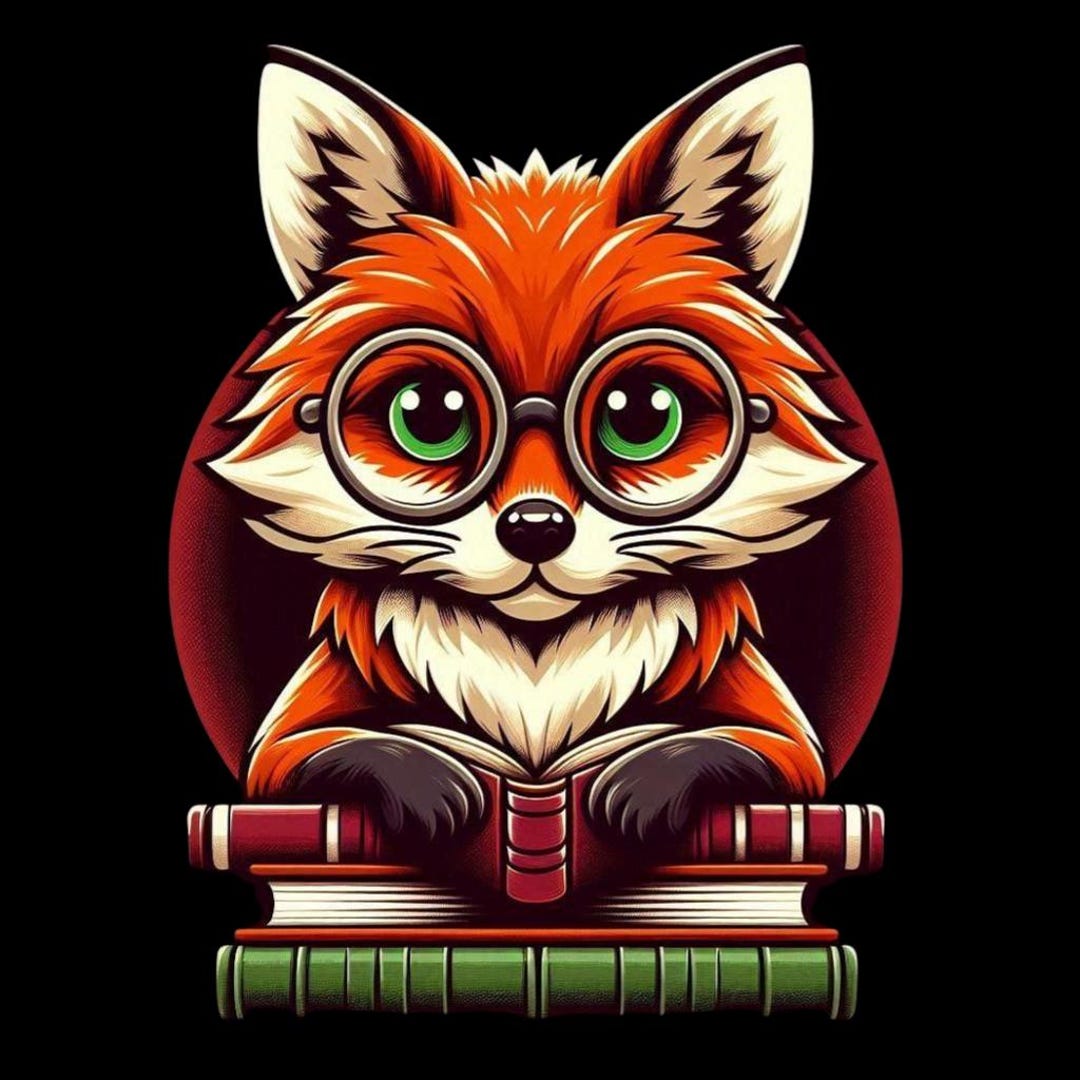 Clever Fox With Glasses Digital Download - Vintage Fox Illustration ...