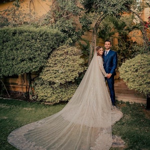 Handmade White Bridal Dress With Back Tail, Made on Net Fabric With ...
