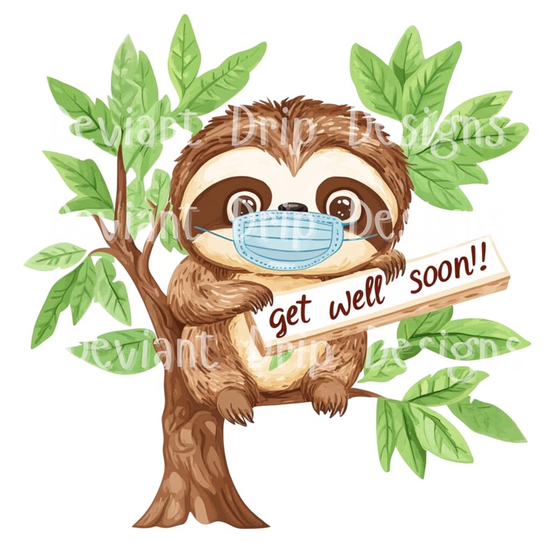 Get Well Soon Sloth SVG Bundle --- Cricut Svg, Sloth Clipart, Digital ...