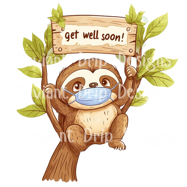Get Well Soon Sloth SVG Bundle --- Cricut Svg, Sloth Clipart, Digital ...