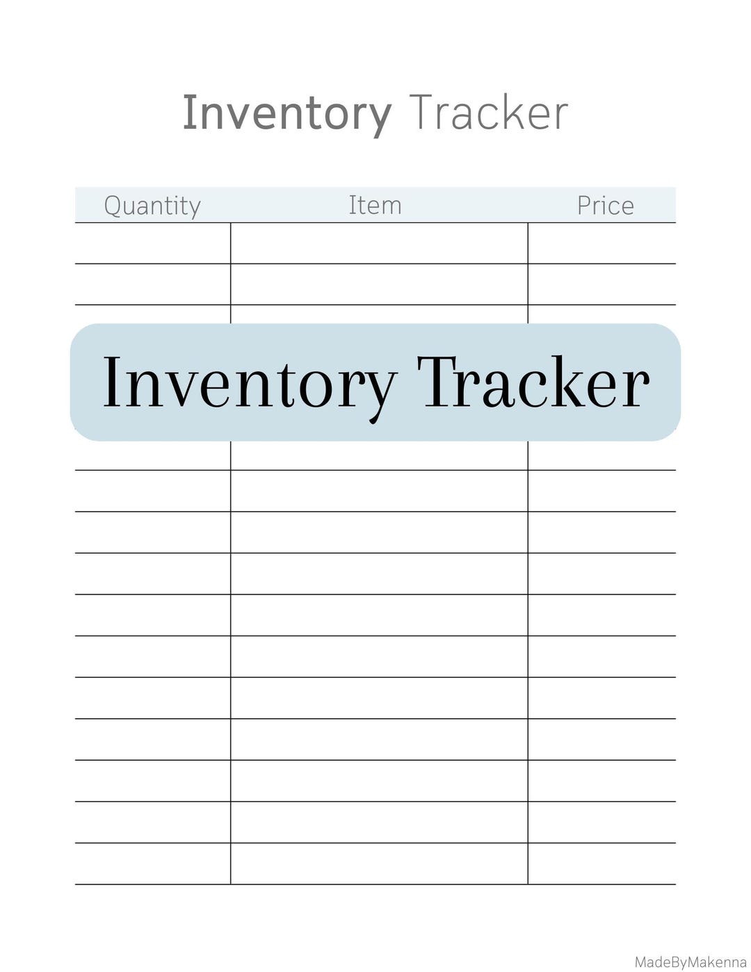 Inventory Tracker Prinable PDF - Letter Size - Etsy