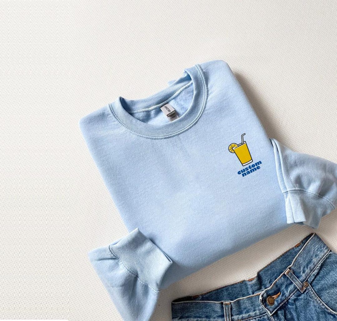 Custom Name Embroidered Lemonade Sweatshirt, Food Lover Gift ...