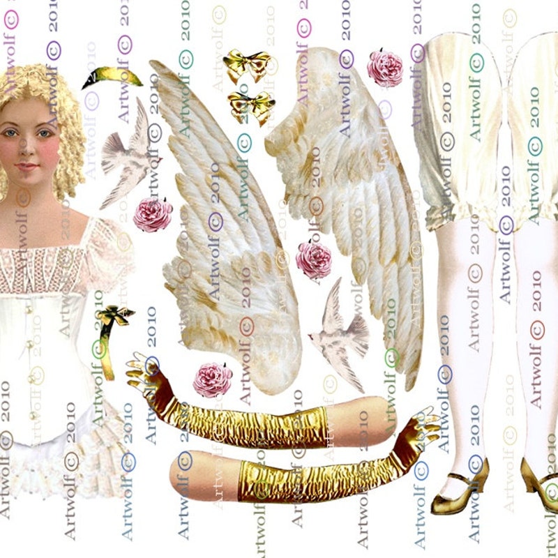 Christmas Paper Doll - Etsy