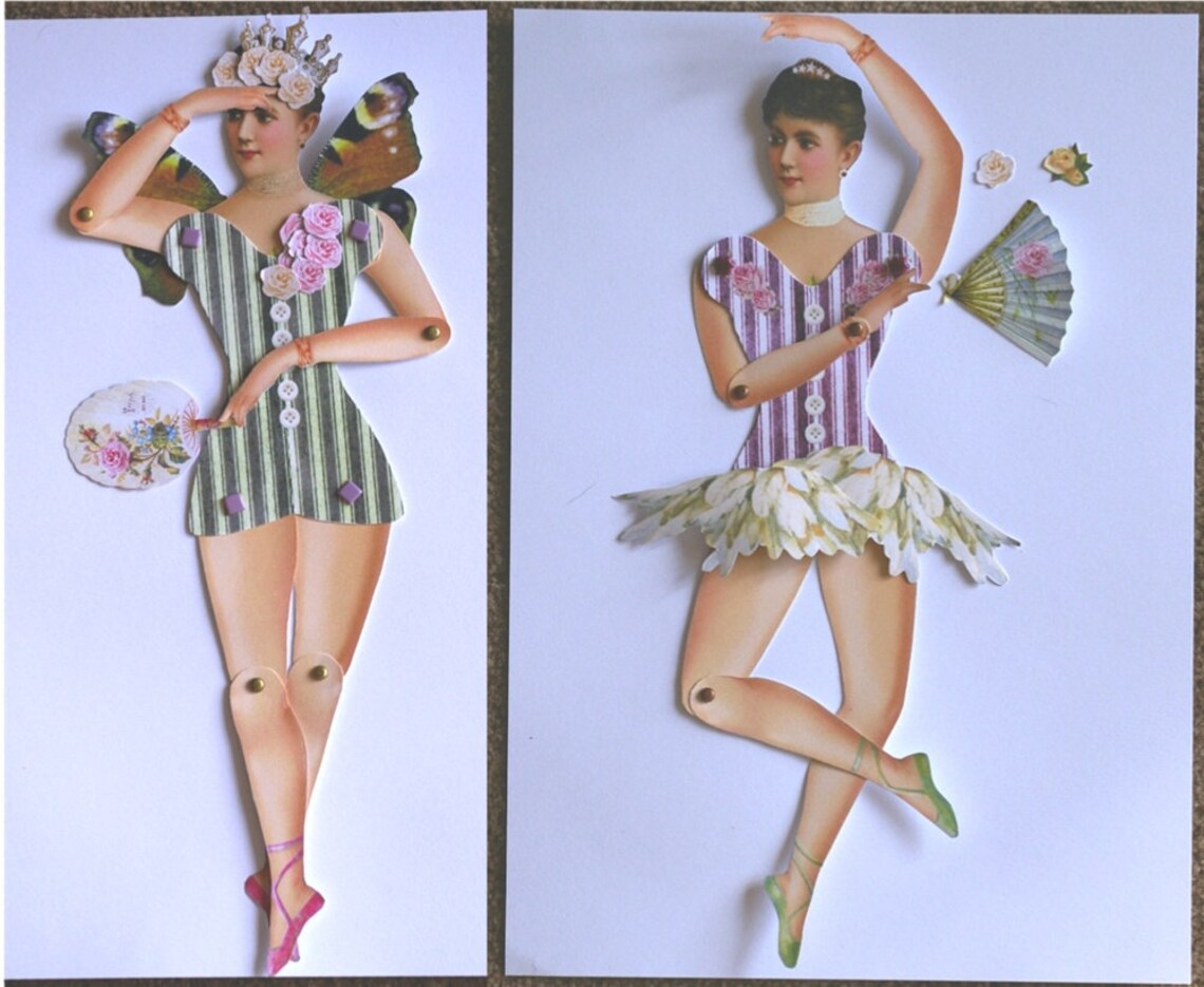 PAPER DOLL Downloadable Pink Vintage Ballerina Paper Doll Printable ...