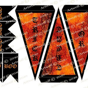 HALLOWEEEN DIGITAL BANNER Printable Black Orange Vintage - Etsy