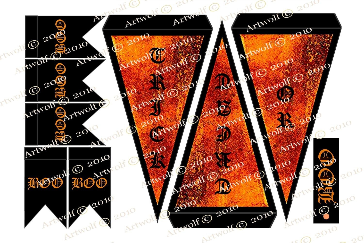 HALLOWEEEN DIGITAL BANNER Printable Black Orange Vintage - Etsy