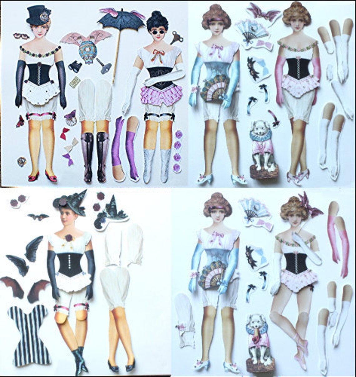 3 PIRATE PAPER DOLLS Lady Bucaneer Instant 4 Sheets Digital Download ...