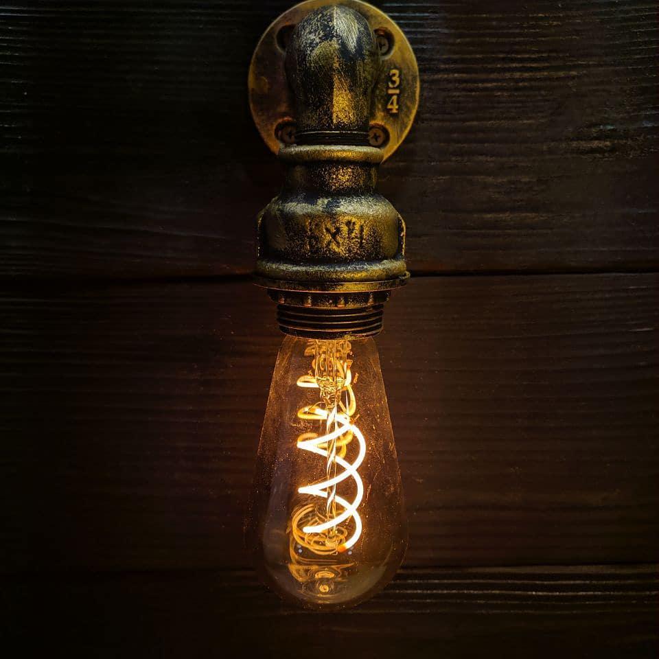 Industrial Pipe Wall Lamp - Etsy