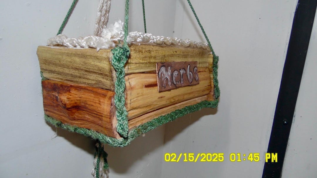 Live Edge Hanging Planters Box - Pecan and Cherry Wood. With Custom ...