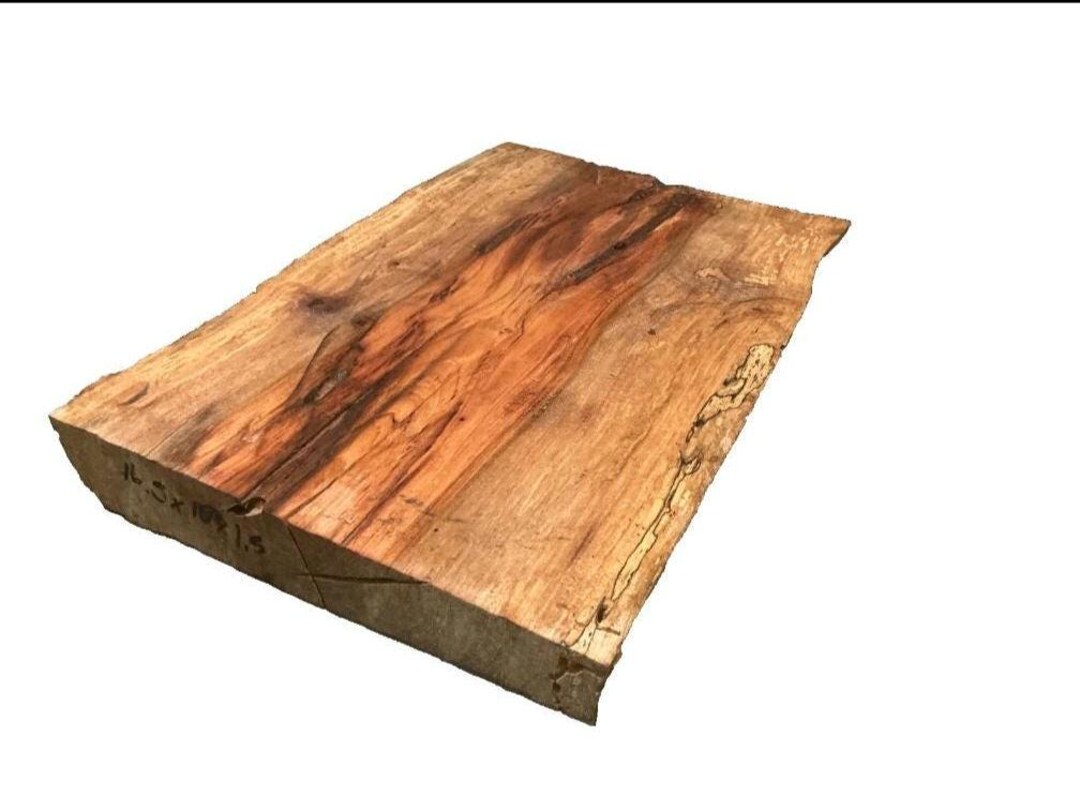 Pecan Wood Slab - Spalted Live Edge Unfinished Board - Approx.16.5x10x1 ...