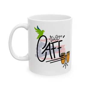 Puerto Rico Coffee Mug | Island Vibes, Congas & Parrot - Etsy