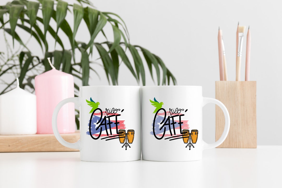 Puerto Rico Coffee Mug | Island Vibes, Congas & Parrot - Etsy