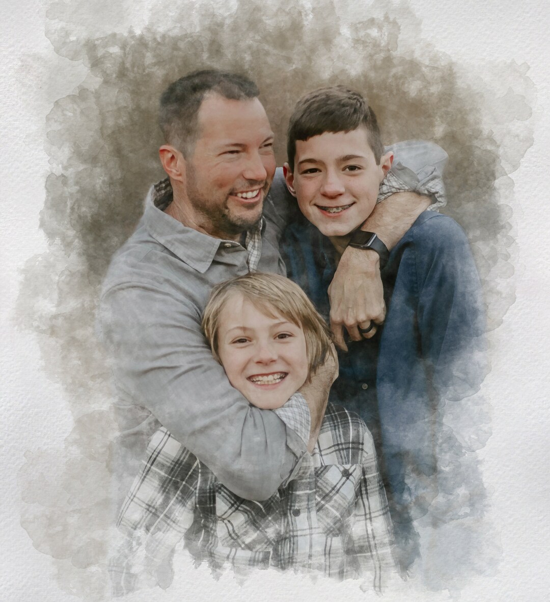 Daddy Portrait Custom Dad Drawing Fathers Day Portrait Family Portrait ...