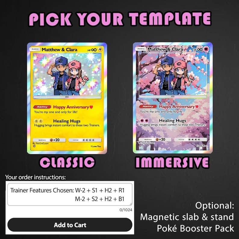 Personalized Anniversary Card, Pixel Art Custom Card, Pokémon-style ...