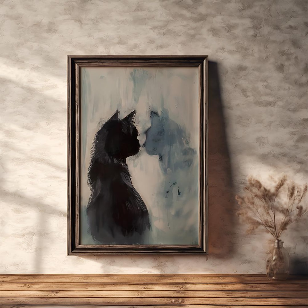 Cat Wall Art Print, Black Cat Look, Cat Lovers, Printable Wall Art ...