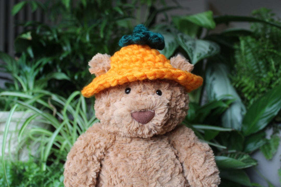 Crocheted Orange Fruit Hat Teddy Bear Clothing - Etsy