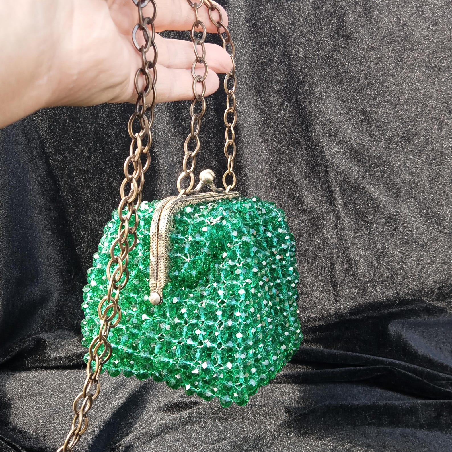 Crystal Bead Bag, Stunning Handmade Evening Clutch for Parties, Unique ...