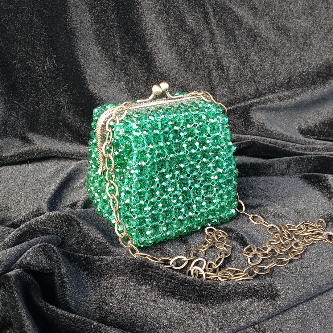 Crystal Bead Bag, Stunning Handmade Evening Clutch for Parties, Unique ...