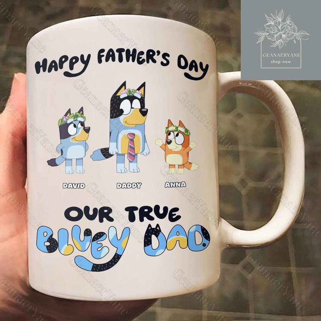 Personalized Bluey Family Mug, Bluey Mom Mug, Bluey Ceramic Mug, Bluey ...