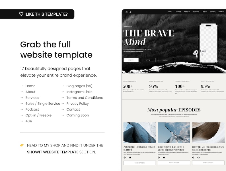 Showit Sales Page Template, Luxurious Minimalist Design - Etsy