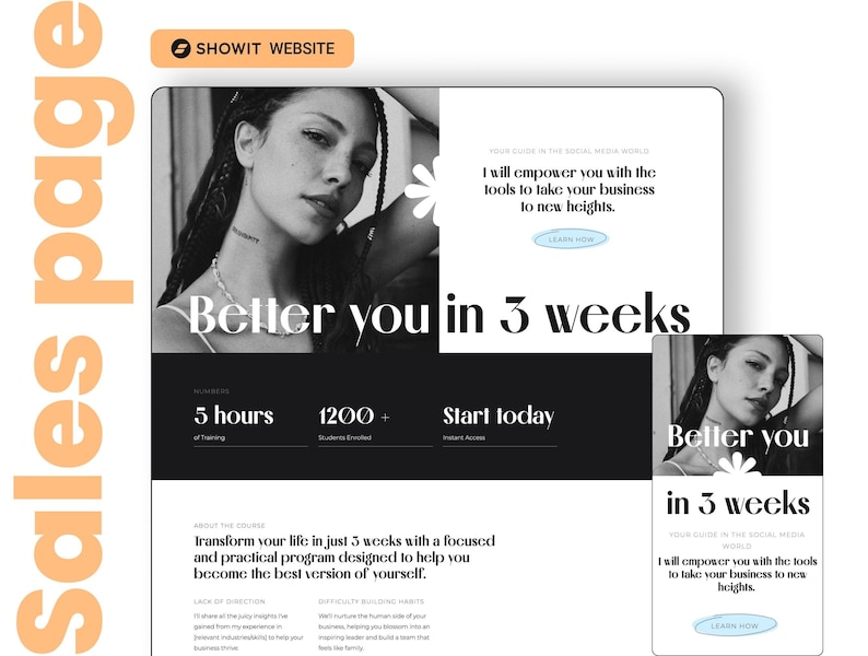 Showit Sales Page Template, Showit Website Template, Sales Page Website ...