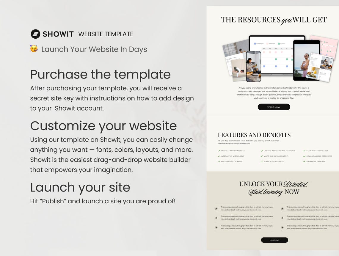 Showit Website Template, Sales Website, Elegant Showit Sales Page ...