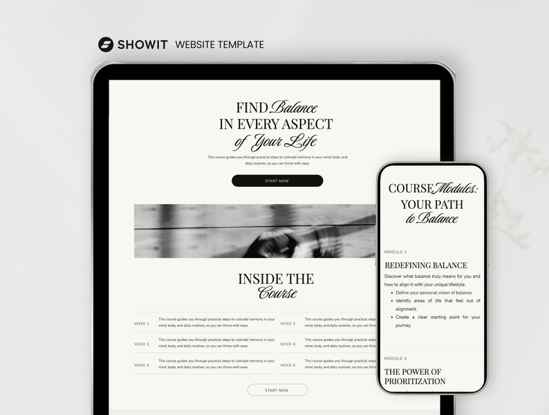 Showit Website Template, Sales Website, Elegant Showit Sales Page ...