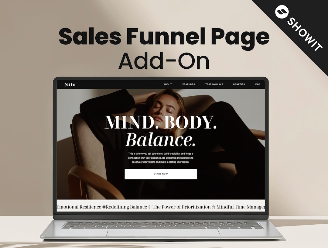 Showit Sales Page Template, Luxurious Minimalist Design - Etsy