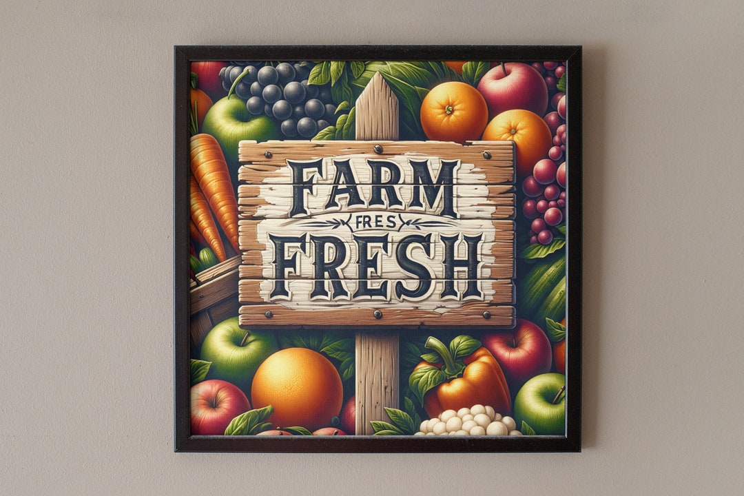 Farmhouse Decor Farmhouse Wall Decor Farm Fresh JPG Fruit Wall Art ...