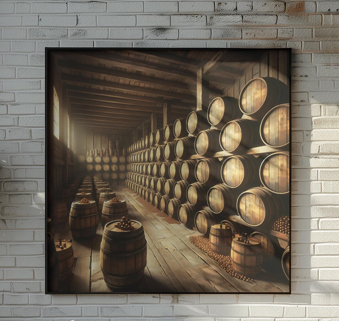 Masculine Wall Art Whiskey Barrels Office Decor for Men Trendy Wall Art ...