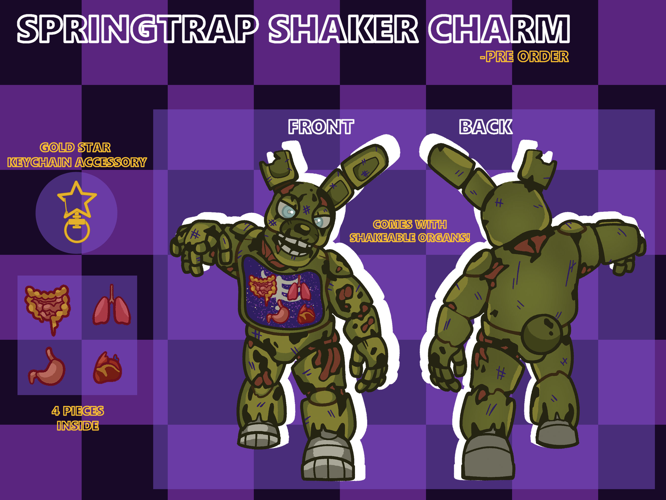 FNAF - Springtrap Shaker Charm PRE ORDER - Etsy