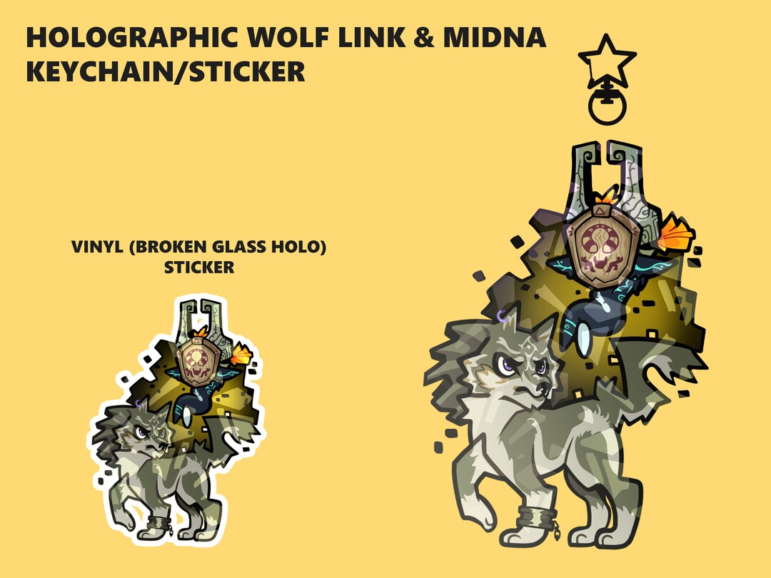 Tloz - Wolf Link and Midna Holographic Keychain/sticker - Etsy