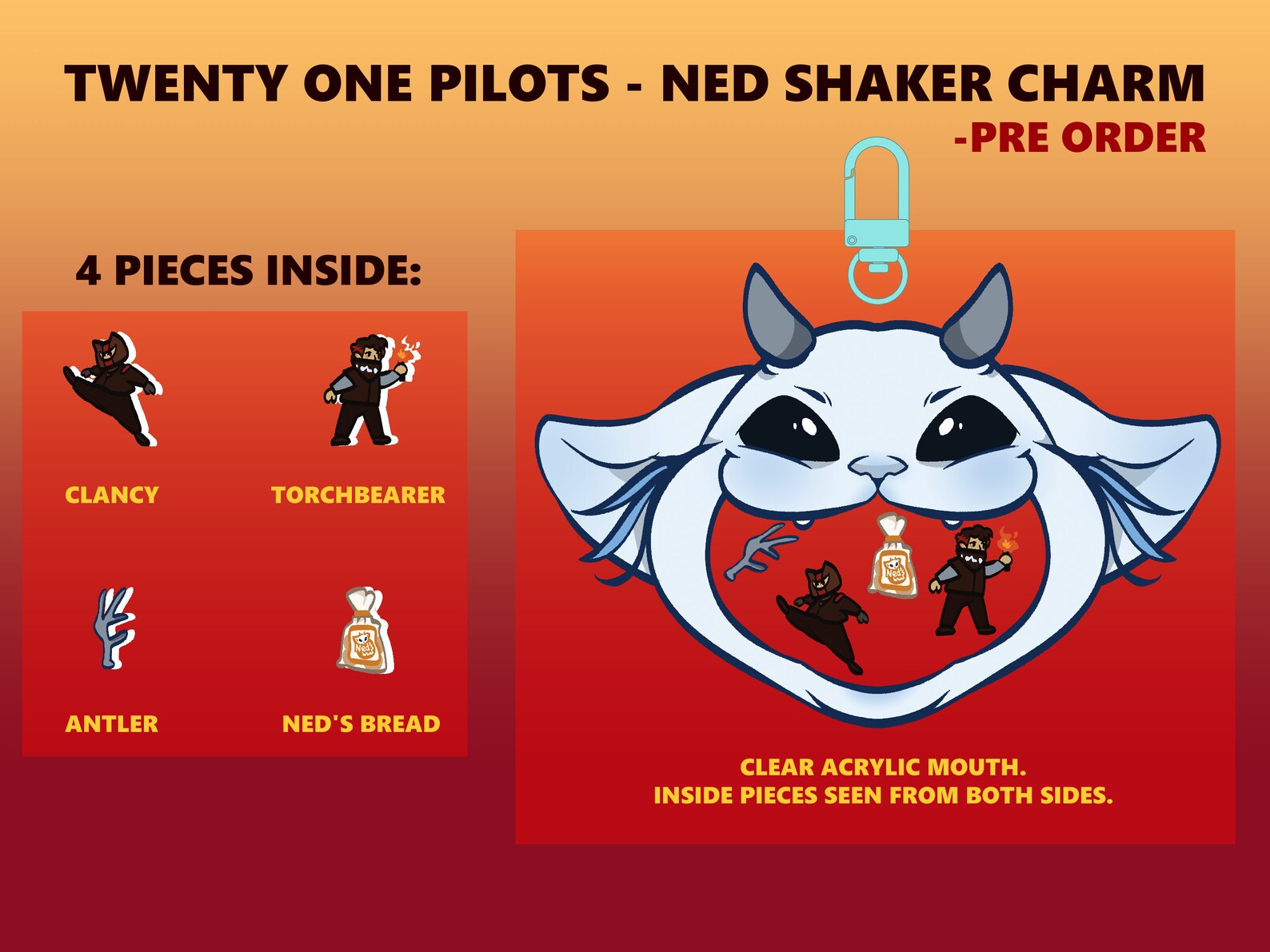 Twenty One Pilots - NED Shaker Charm - Etsy