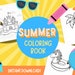 Summer Time Fun Kids Simple Coloring Book With 60 Pages! Includes Beach ...