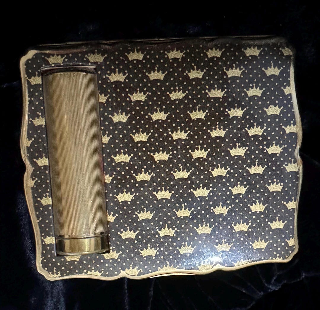 Rare Stratton Vintage Powder Compact With Lipstick Holder and Crown ...