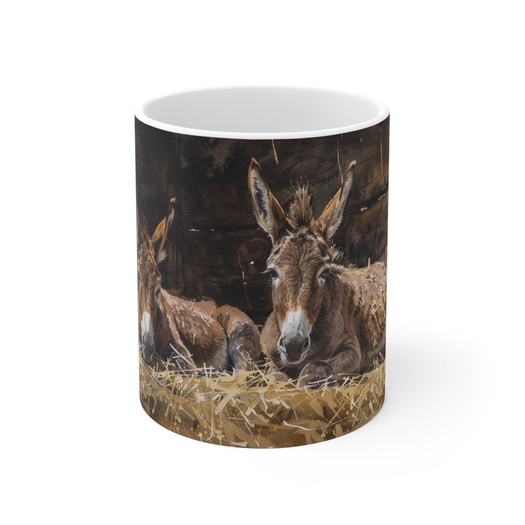 Waterpainted Donkey Mug Gift Idea for Her and Him - Etsy