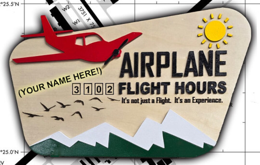 Airplane FLIGHT TIME COUNTER Aviation Sign - Etsy