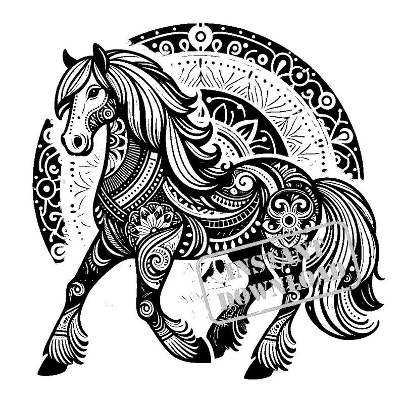 Horse in Boho Style SVG Bundle - Etsy