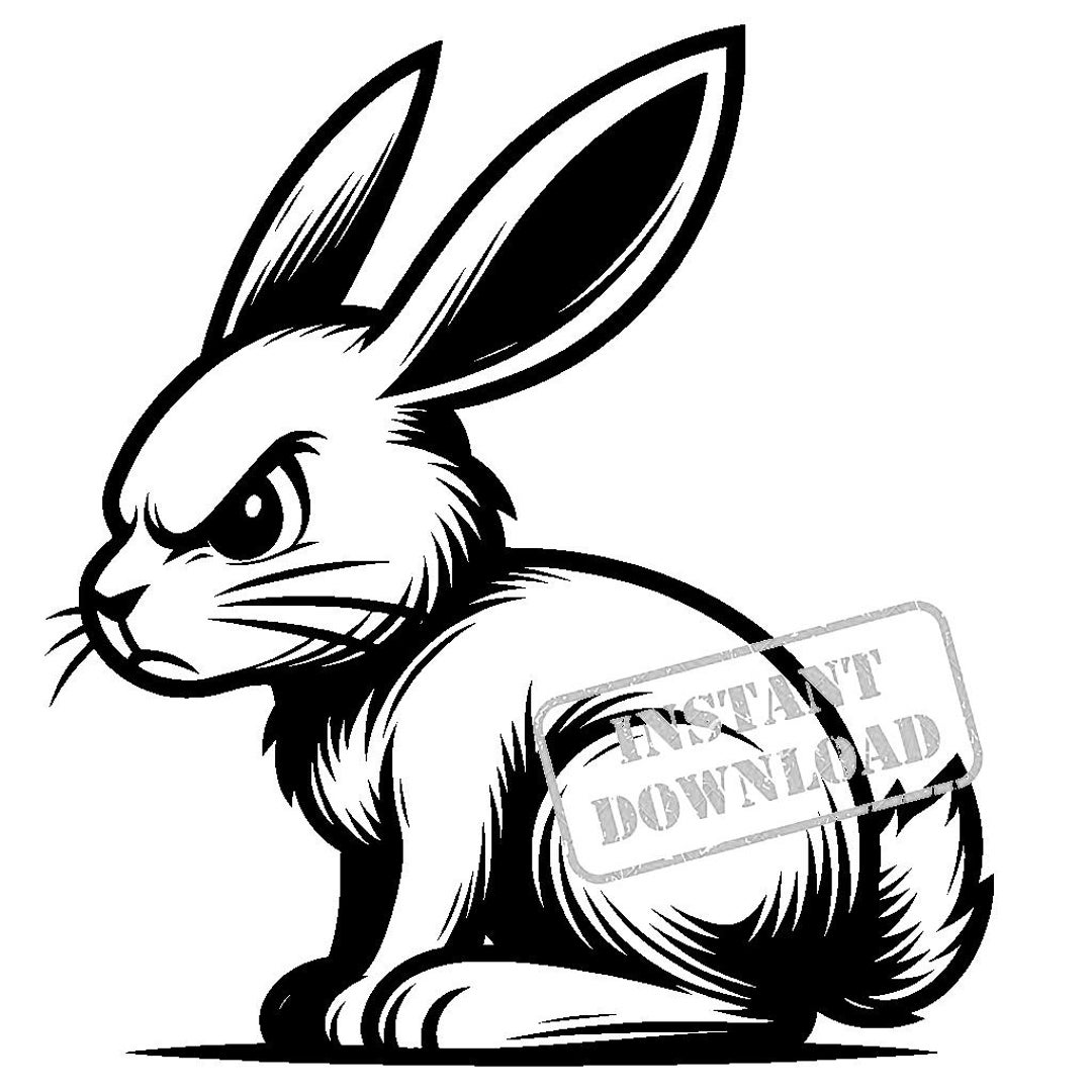 Rabbit in Angry Style SVG Bundle - Etsy