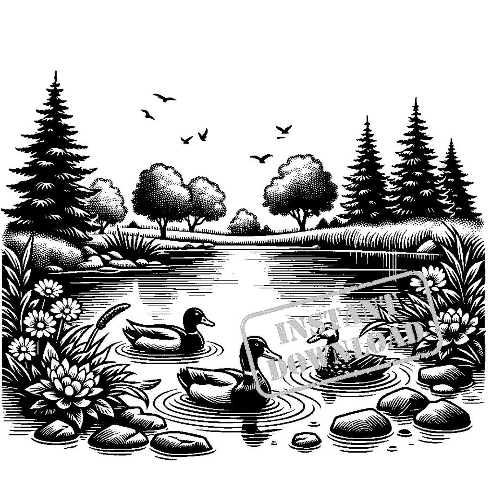 Ducks in a Pond SVG Bundle - Etsy