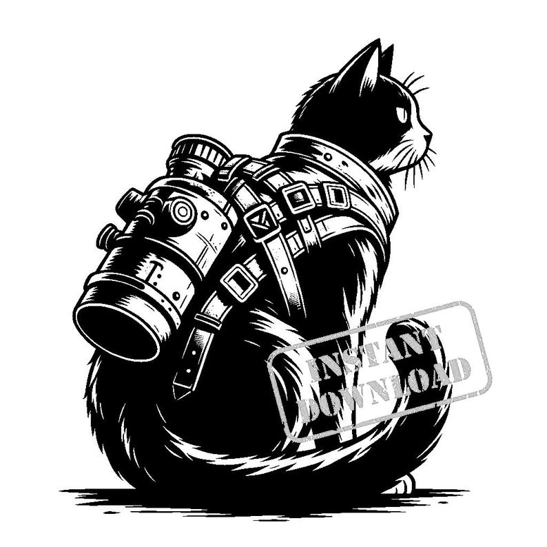 Cat in Post Apocalyptic Style SVG Bundle - Etsy