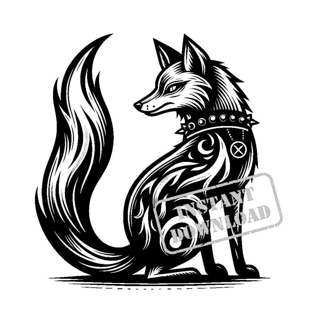 Fox in Gothic Punk Style SVG Bundle - Etsy