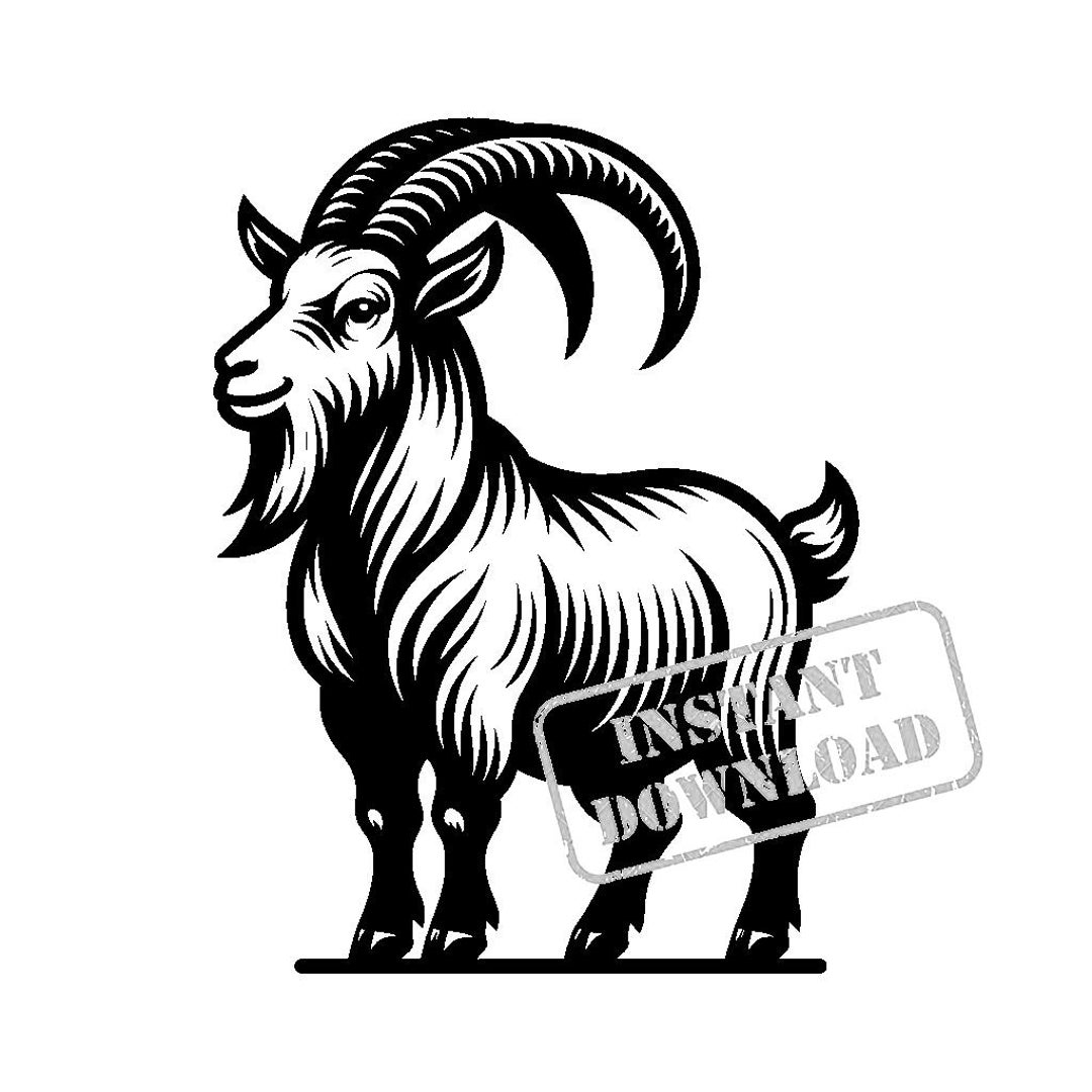 Goat in Neotraditional Style SVG Bundle - Etsy
