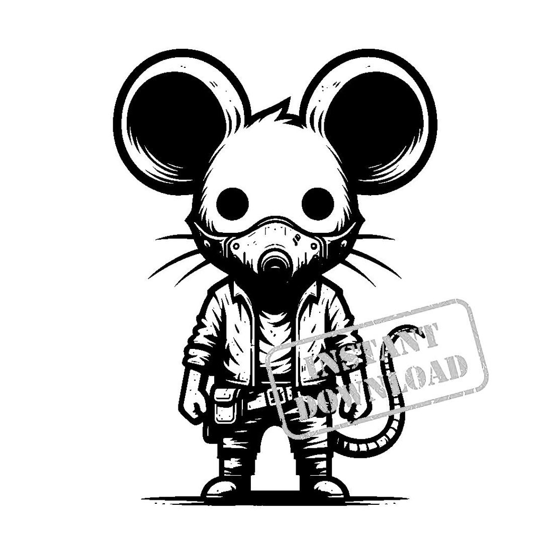 Mouse in Post Apocalyptic Style SVG Bundle - Etsy