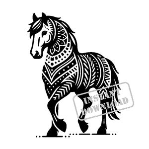 Horse in Boho Style SVG Bundle - Etsy